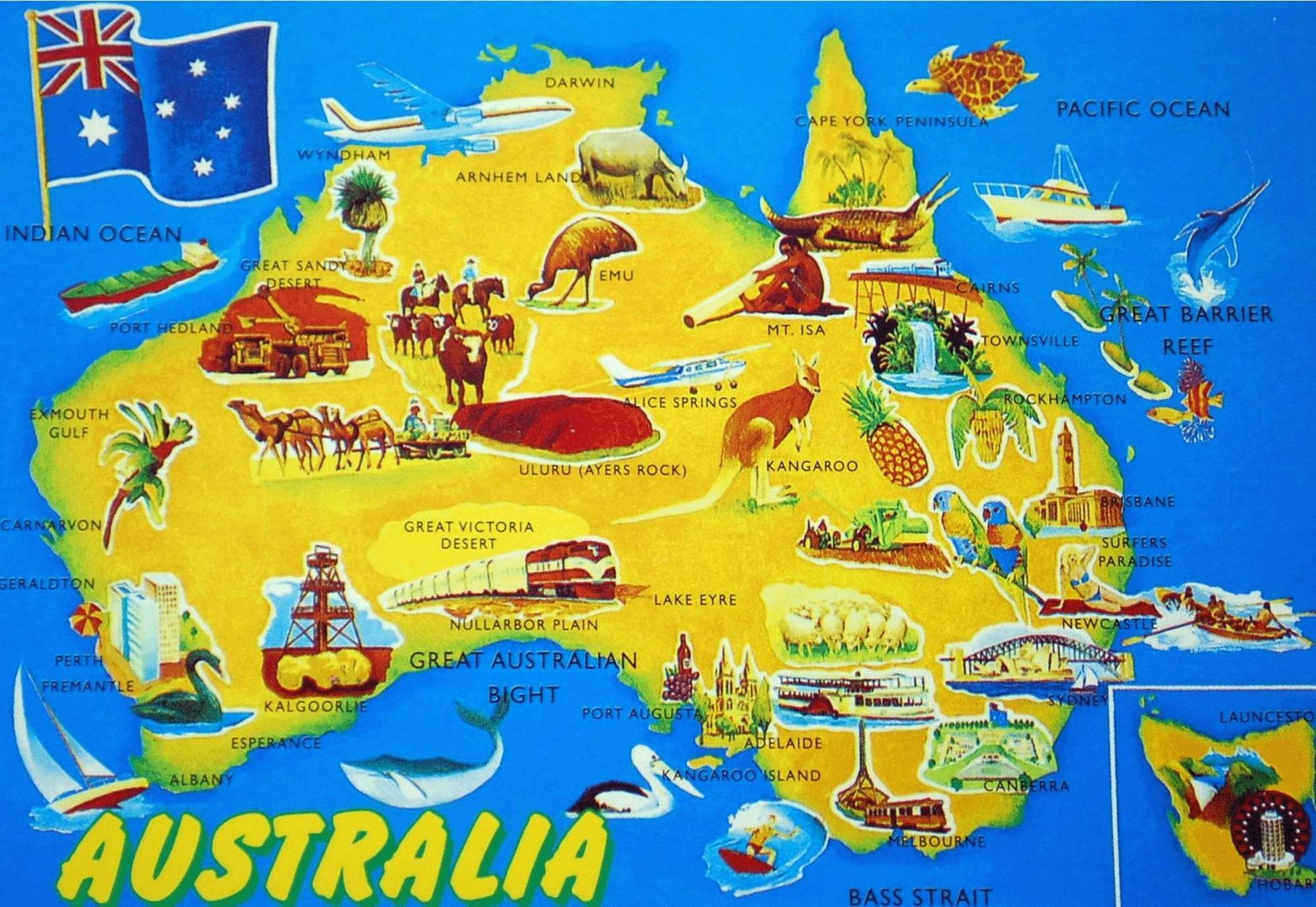 Solve Tourist Map of Australia jigsaw puzzle online with 600 pieces