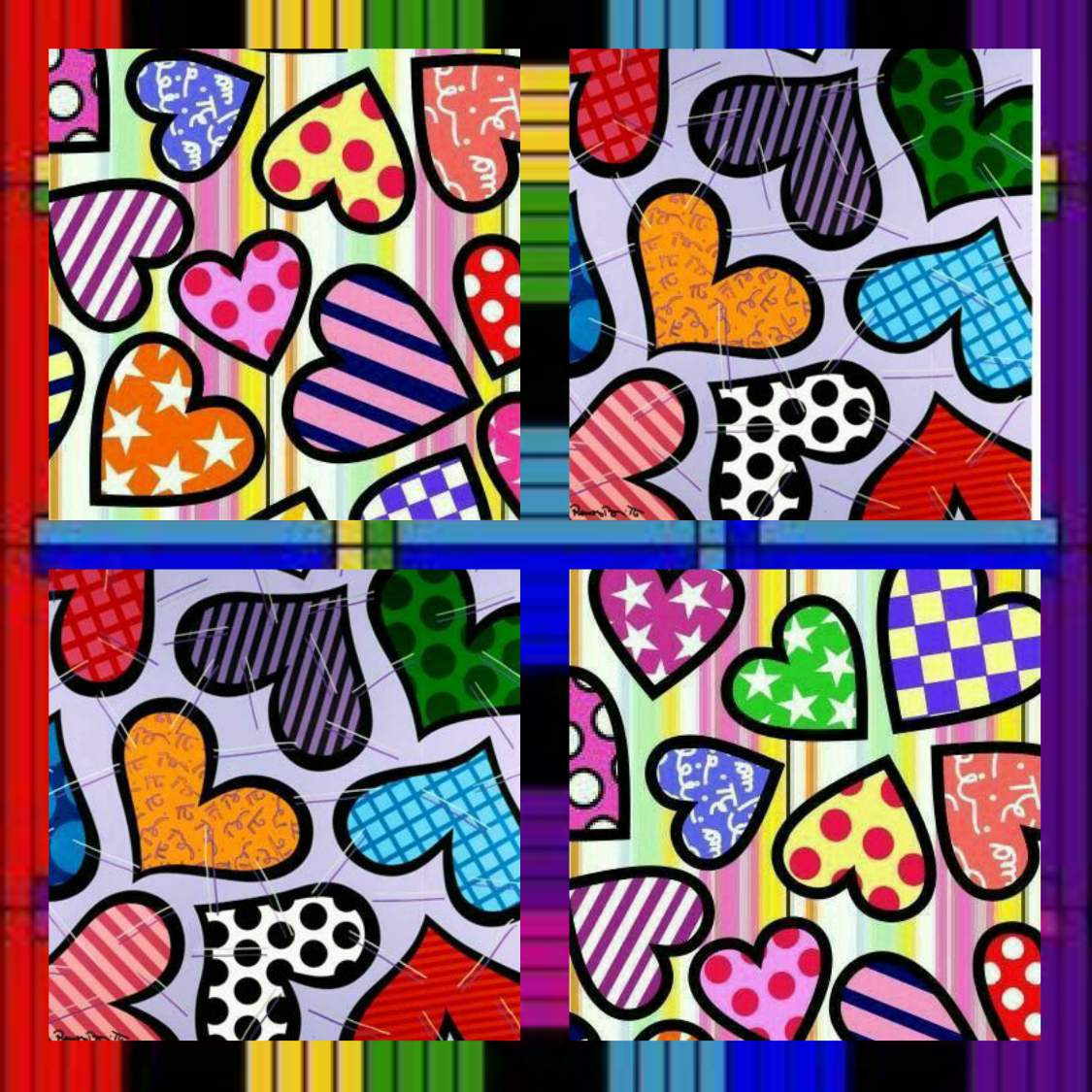 Solve PATTERNED HEARTS jigsaw puzzle online with 81 pieces