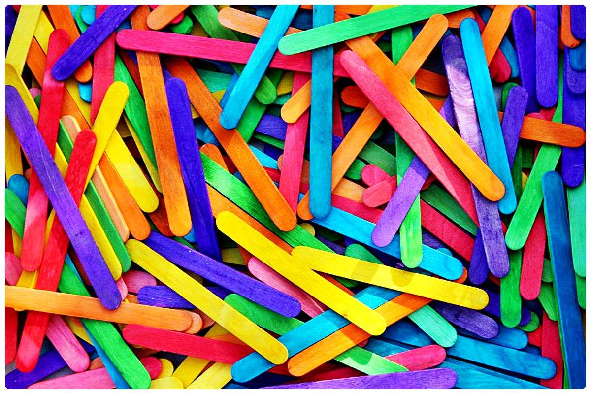 Solve The Colours of Wooden Craft Sticks jigsaw puzzle online with 96 ...
