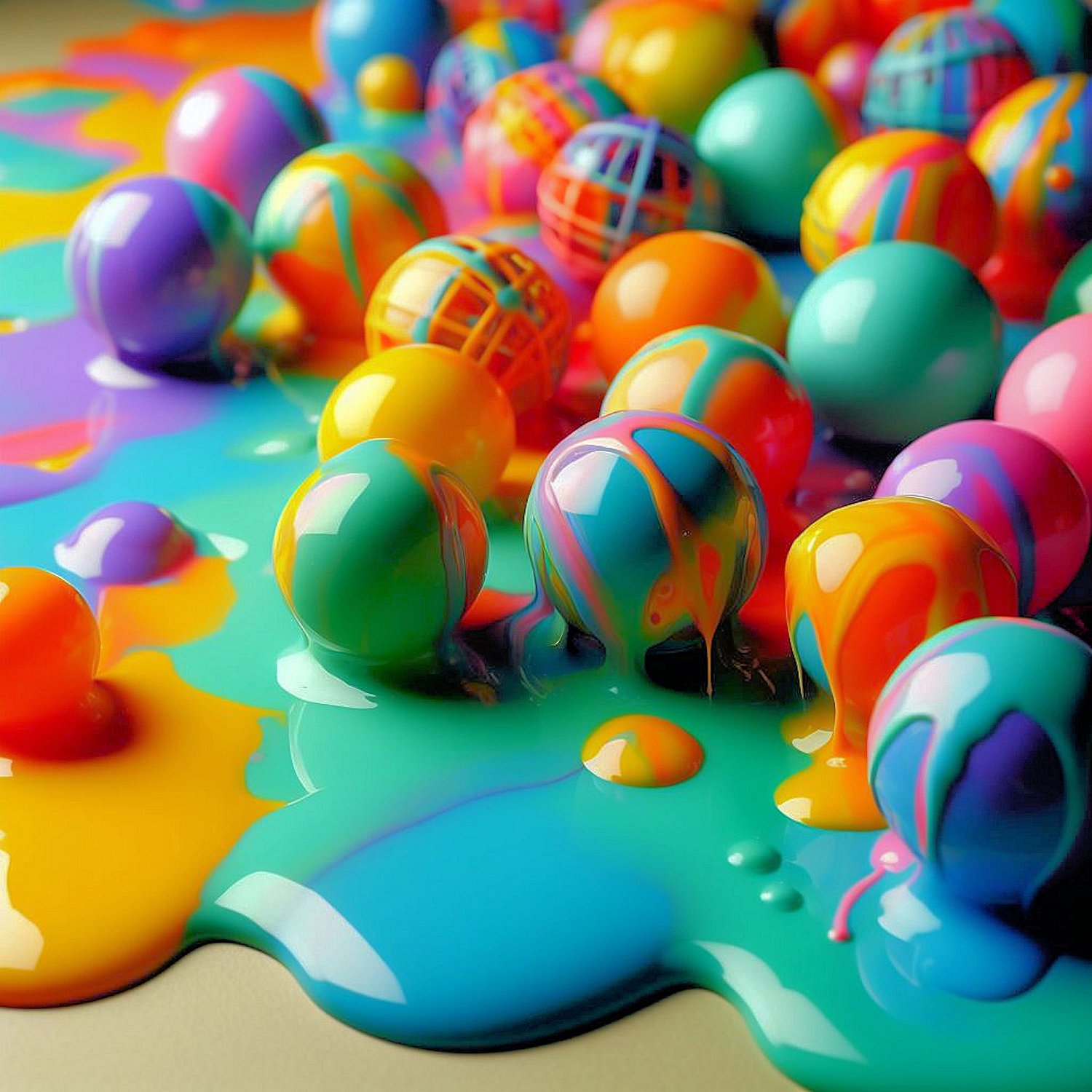 Solve PAINT ON BALLS. jigsaw puzzle online with 100 pieces