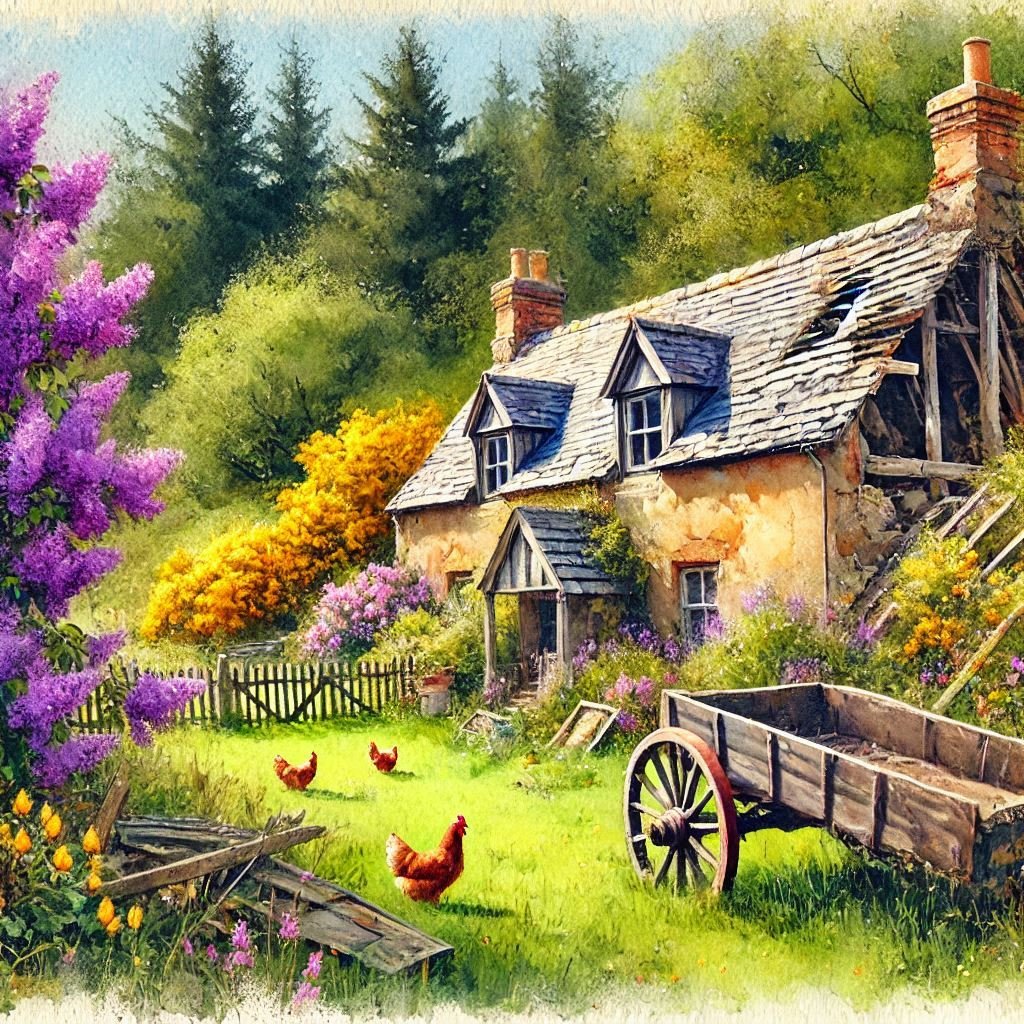 Solve Tumbledown cottage (resize 9 to 306 pieces) jigsaw puzzle online ...