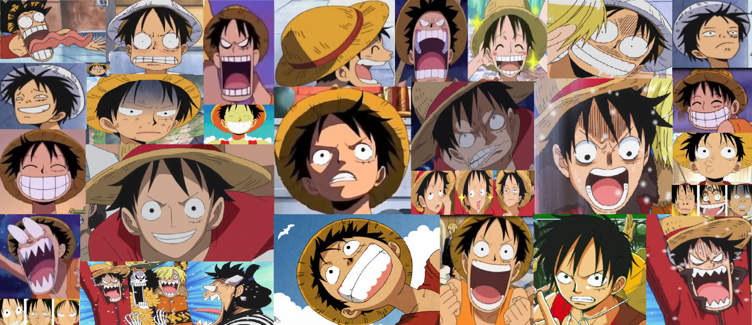 Jigsaw Puzzle | 105 pieces | The many faces of Monkey D. Luffy | Jigidi
