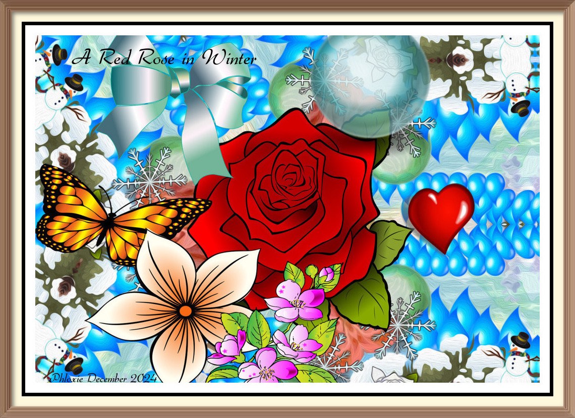 Solve A Red Rose in Winter jigsaw puzzle online with 20 pieces