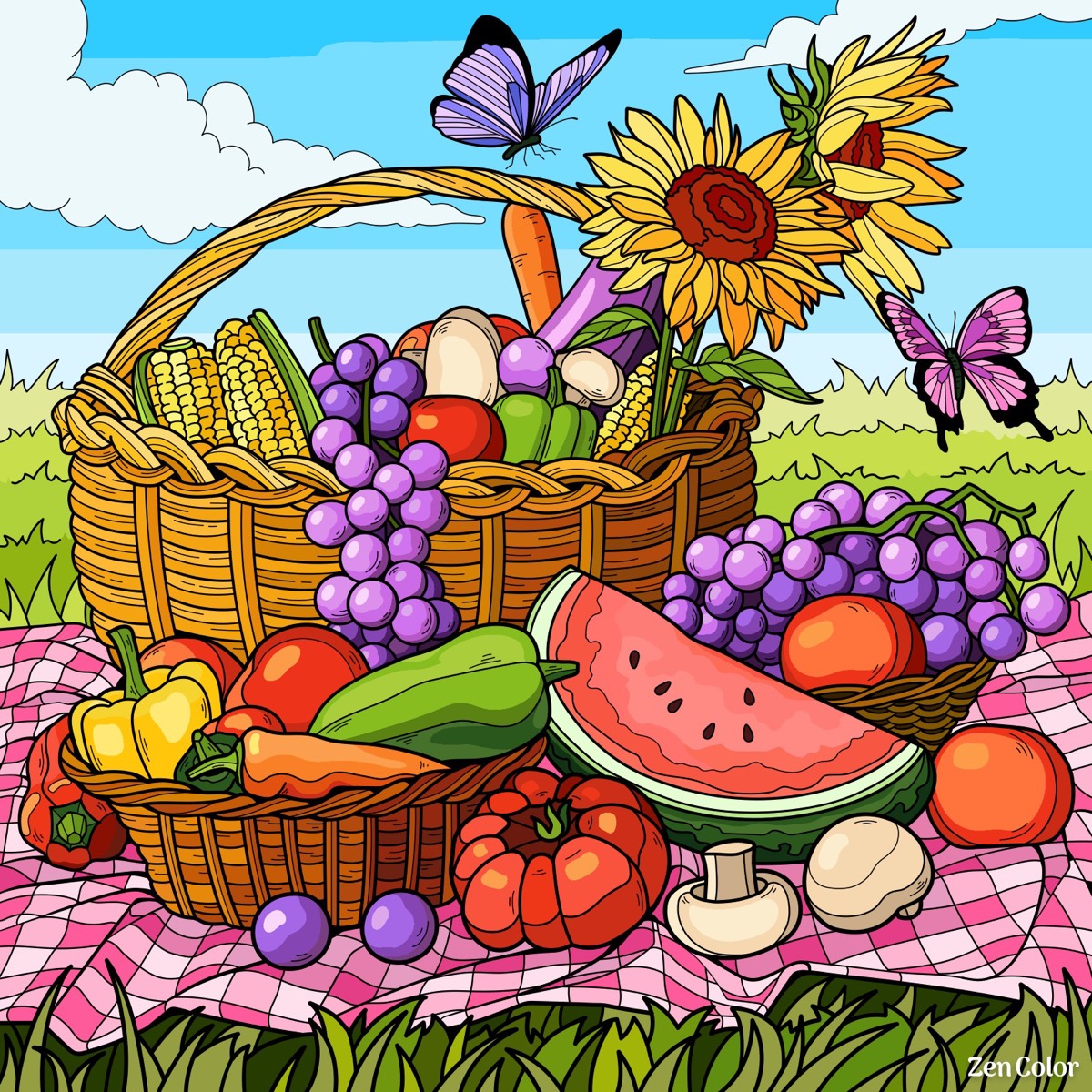 Solve Time for a Picnic! jigsaw puzzle online with 169 pieces