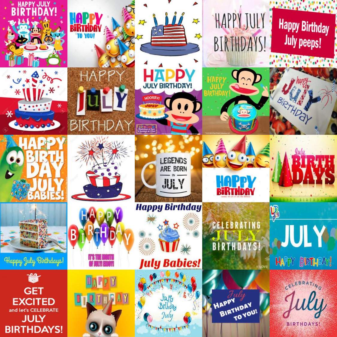 Solve July Birthdays jigsaw puzzle online with 49 pieces