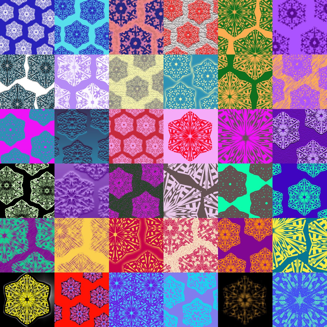 Solve One snowflake, 36 squares jigsaw puzzle online with 169 pieces