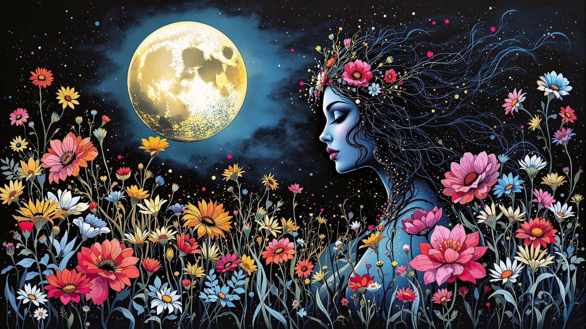 Solve moon_song___read_poetry_below jigsaw puzzle online with 252 pieces