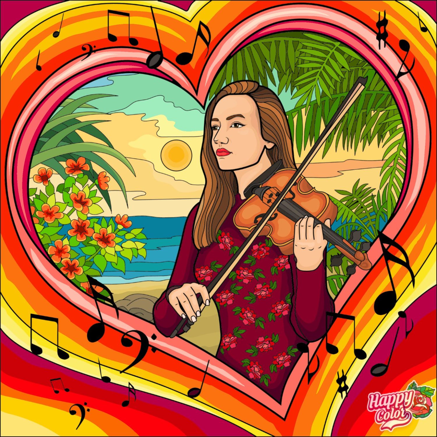 Solve PUZZLE - Love Violin Music jigsaw puzzle online with 81 pieces