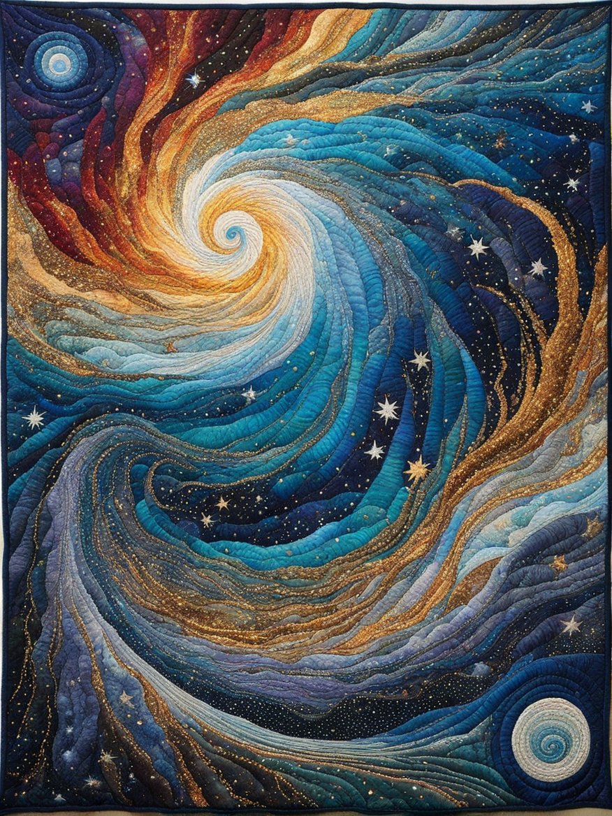 Solve Celestial Glory art quilt jigsaw puzzle online with 88 pieces
