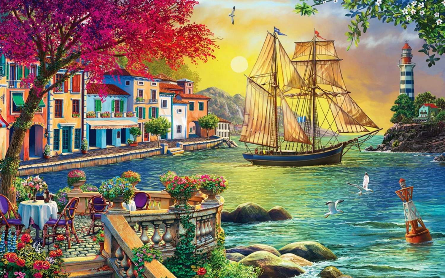 Solve PUZZLE - Beautiful Sunset In The Town jigsaw puzzle online with ...