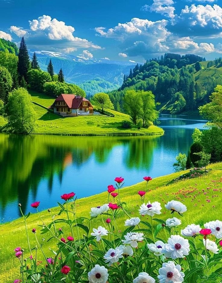 Solve Perfect scenery. jigsaw puzzle online with 63 pieces