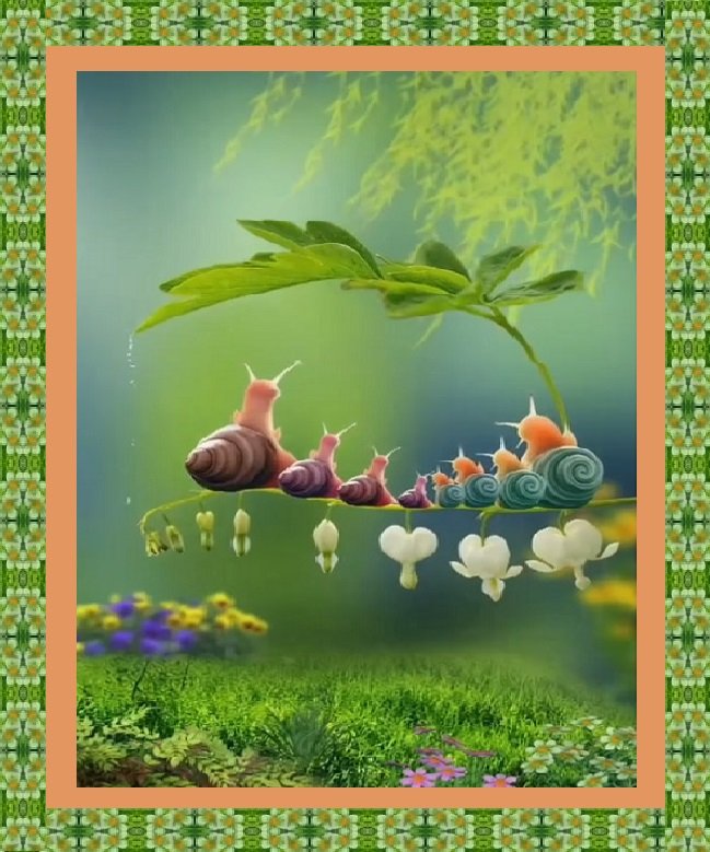 Solve Snails in the Garden jigsaw puzzle online with 42 pieces