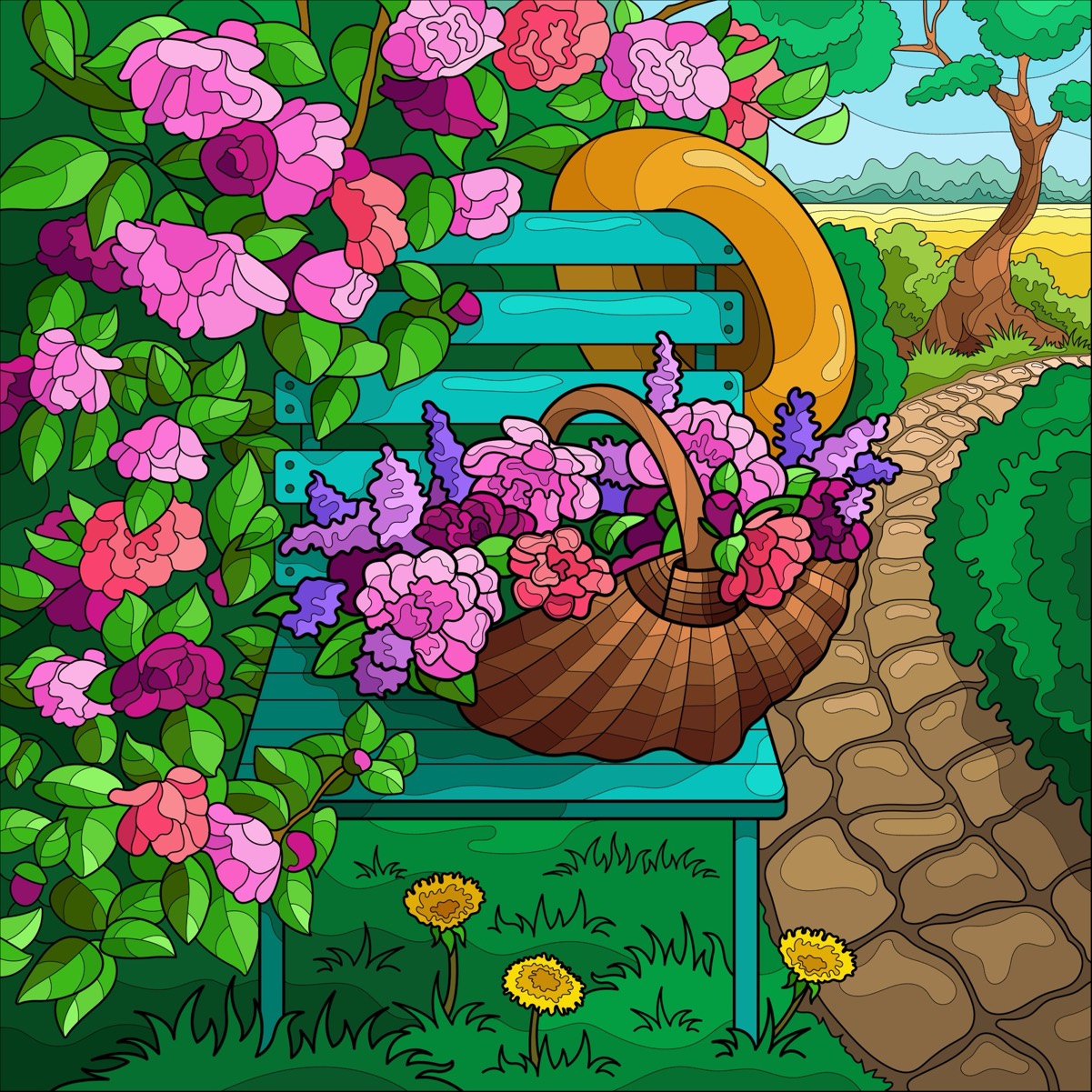 Solve Garden Walk jigsaw puzzle online with 225 pieces