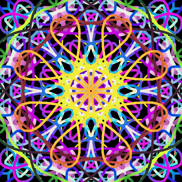Solve Random Kaleidoscope #104 jigsaw puzzle online with 9 pieces