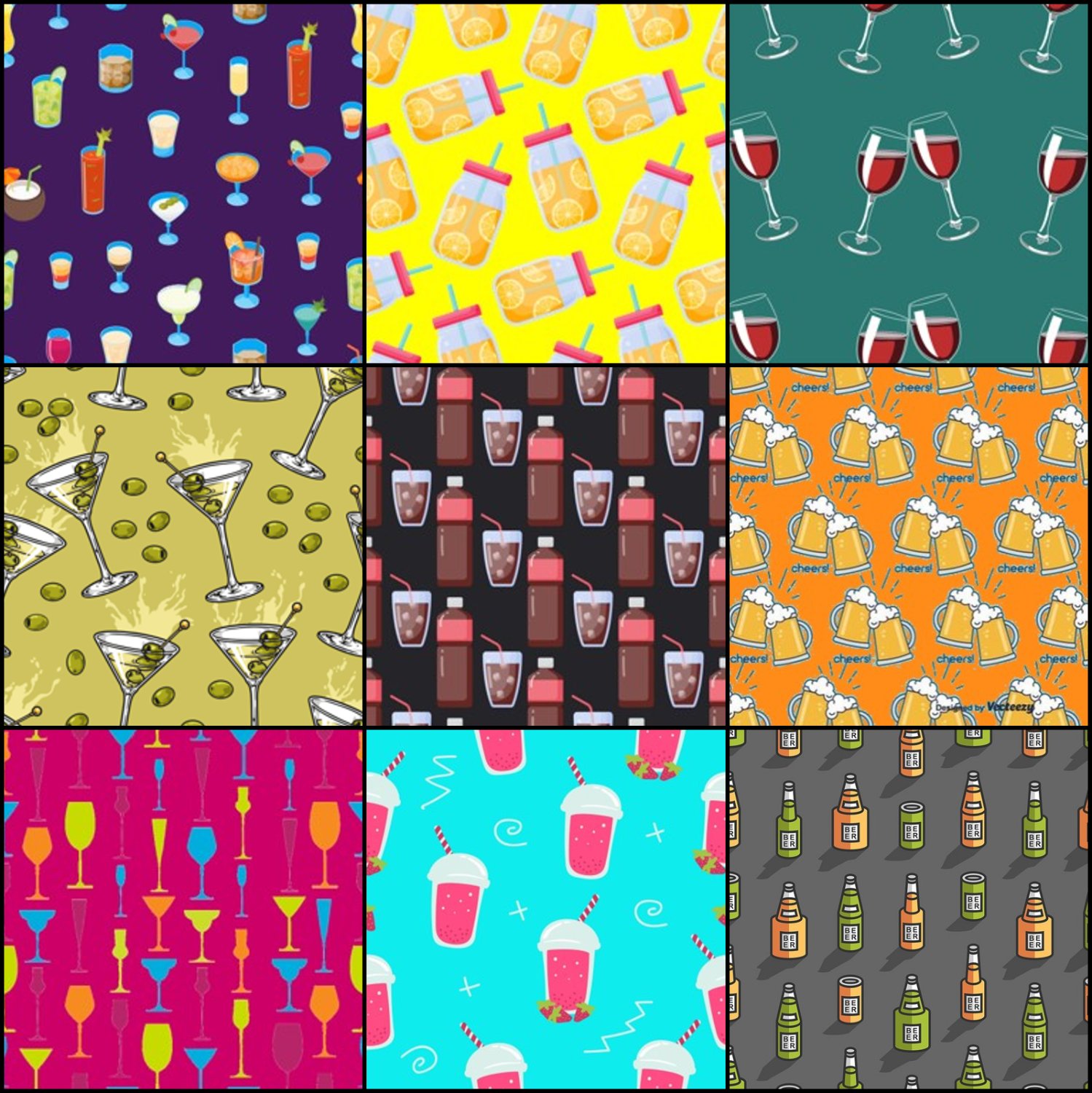 Solve Drink patterns 9 jigsaw puzzle online with 324 pieces