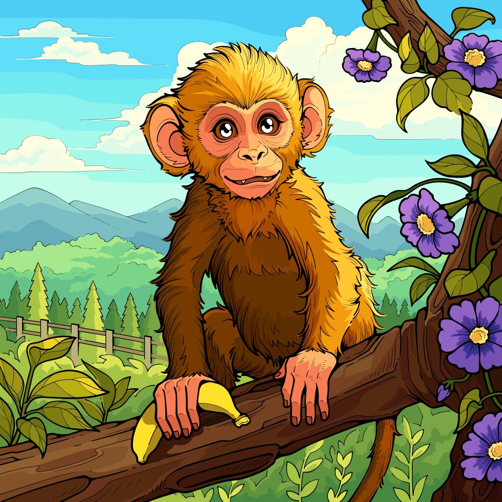 Solve Little Monkey jigsaw puzzle online with 256 pieces