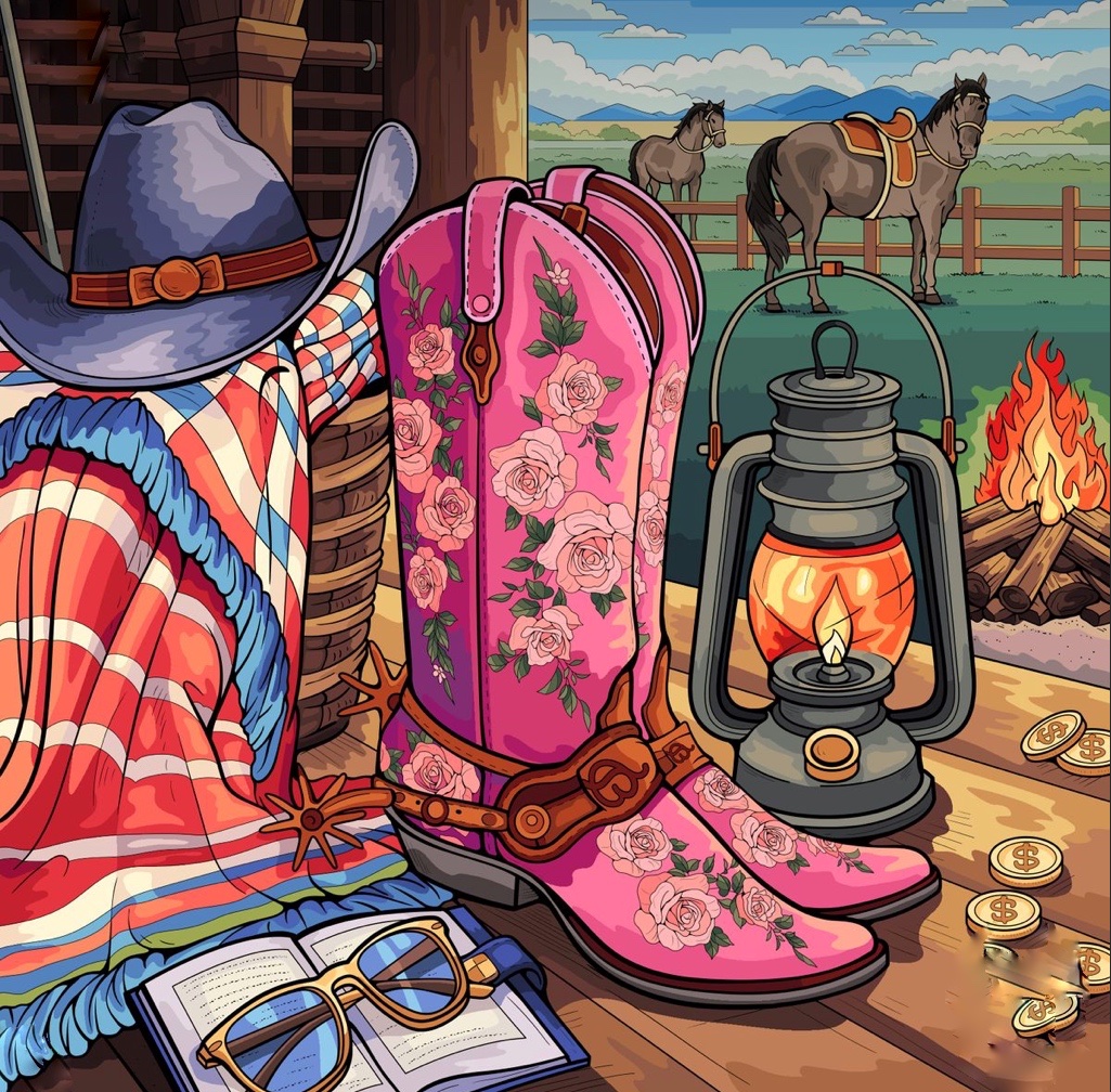Solve Pink boot day jigsaw puzzle online with 196 pieces