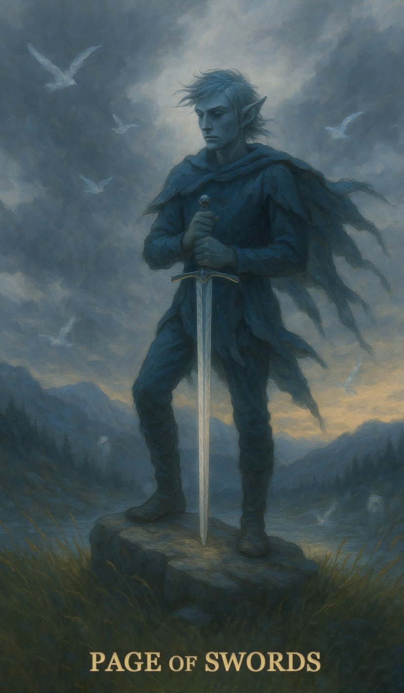 Solve 11 PAGE OF SWORDS jigsaw puzzle online with 299 pieces