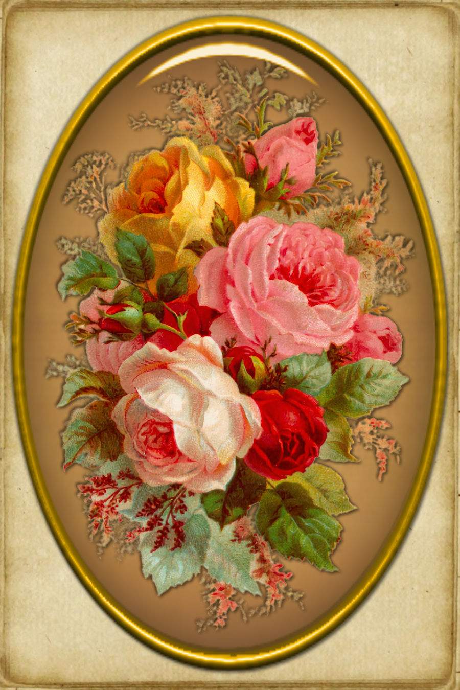 Solve Floral Oval Frame 001 PD 21 02 2023 jigsaw puzzle online with 126 ...