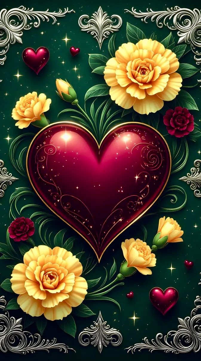 Solve Heart & Flower Design jigsaw puzzle online with 32 pieces