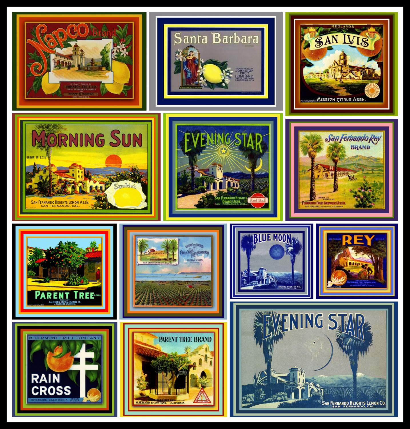 Solve Vintage Fruit Crate Labels Depicting California Missions last ...