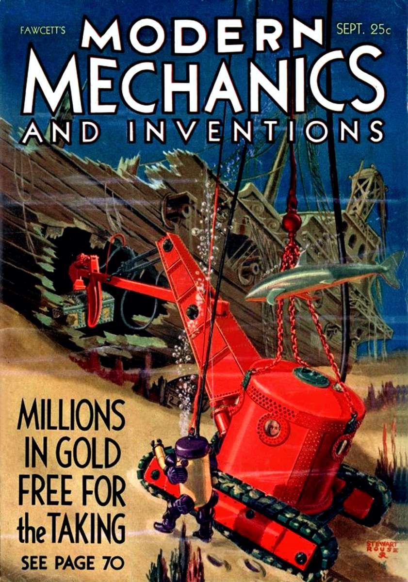 Solve ModernMechanics and Inventions, Sept 1932, cover by Stewart Harry ...