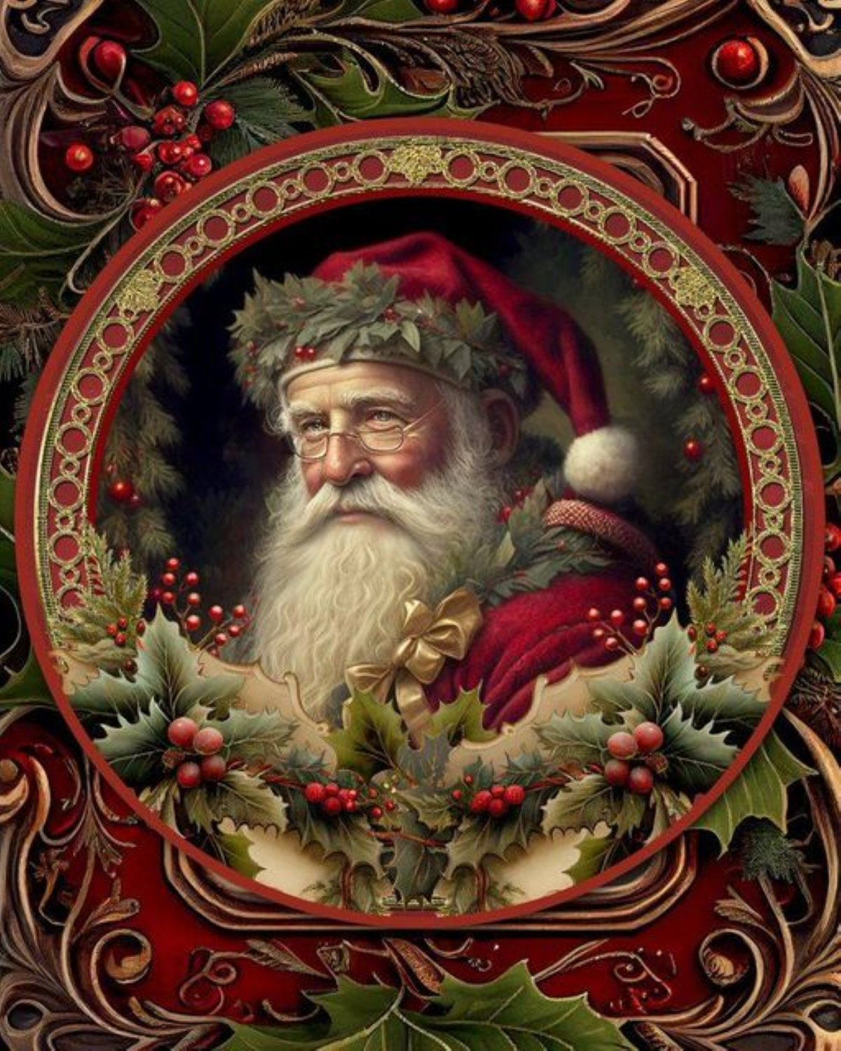 Solve Victorian Santa jigsaw puzzle online with 594 pieces