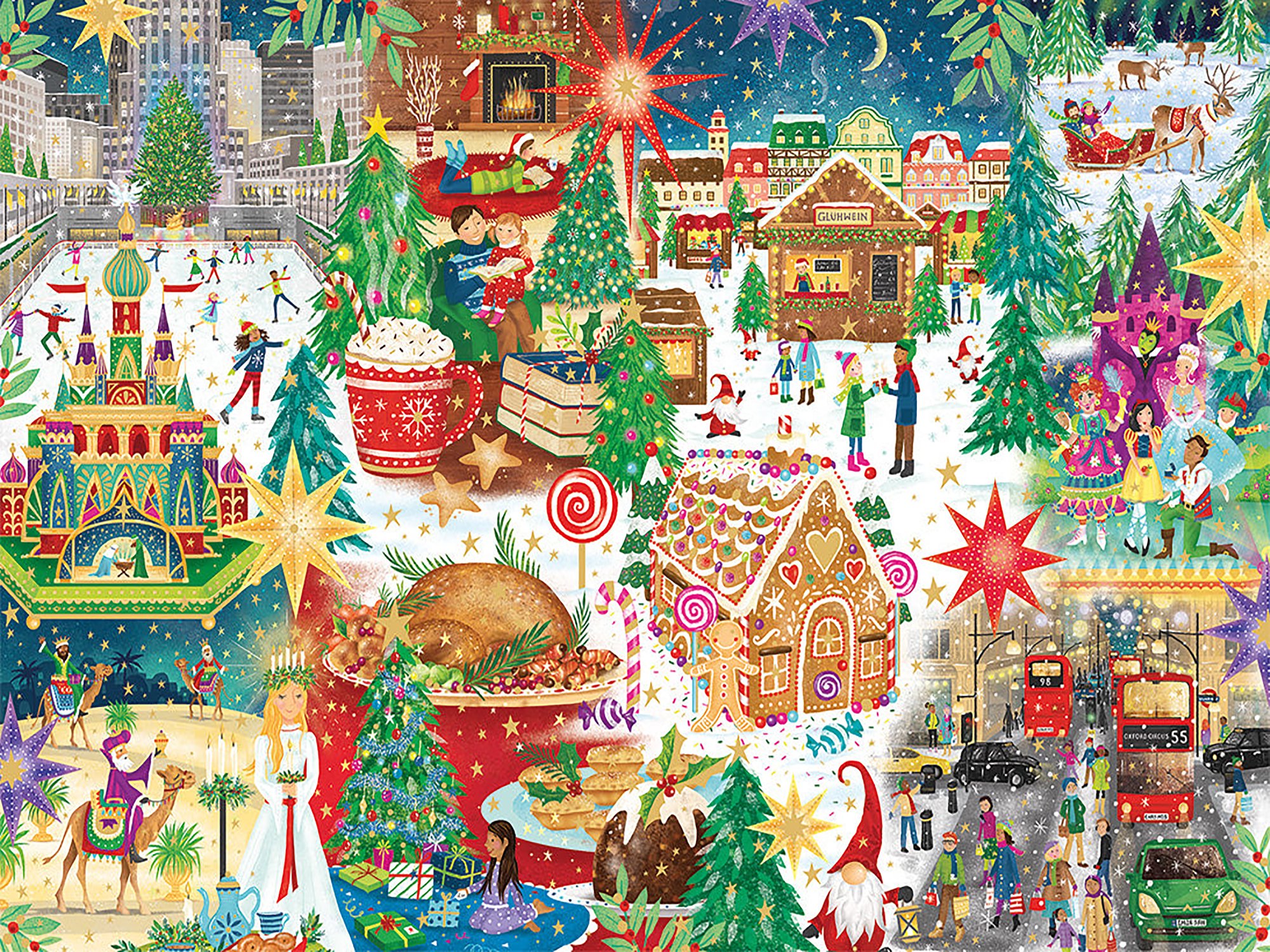 Solve Christmas Around the World jigsaw puzzle online with 352 pieces
