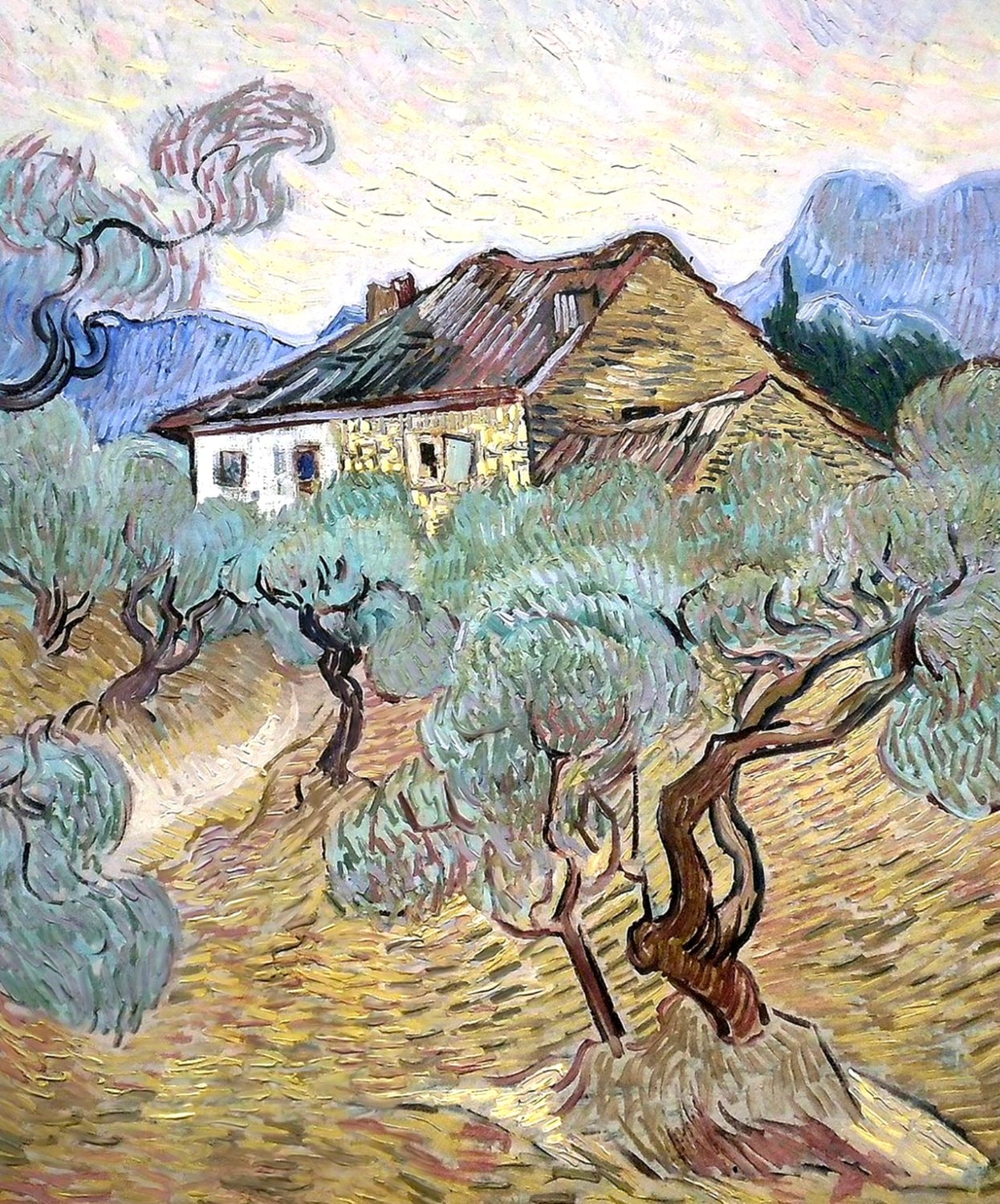 Solve The White Cottage Among Olive Trees jigsaw puzzle online with 80 ...