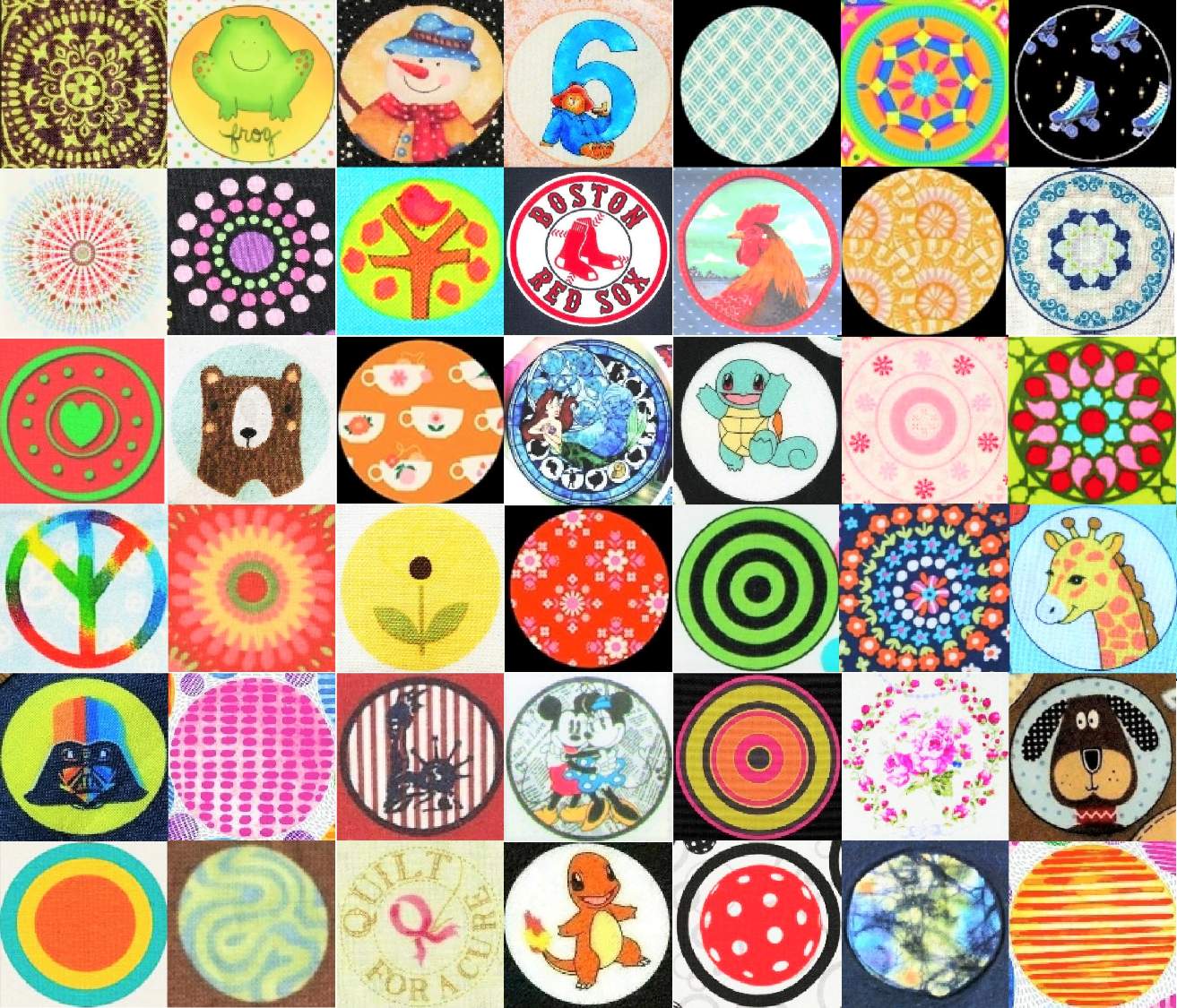 Solve PATCHWORK BIG CIRCLES 43 jigsaw puzzle online with 72 pieces