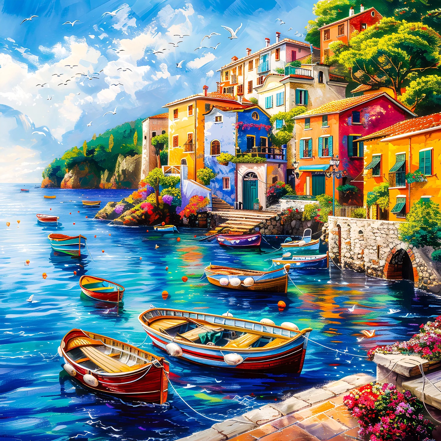 Solve Colorful Harbor 306 jigsaw puzzle online with 306 pieces