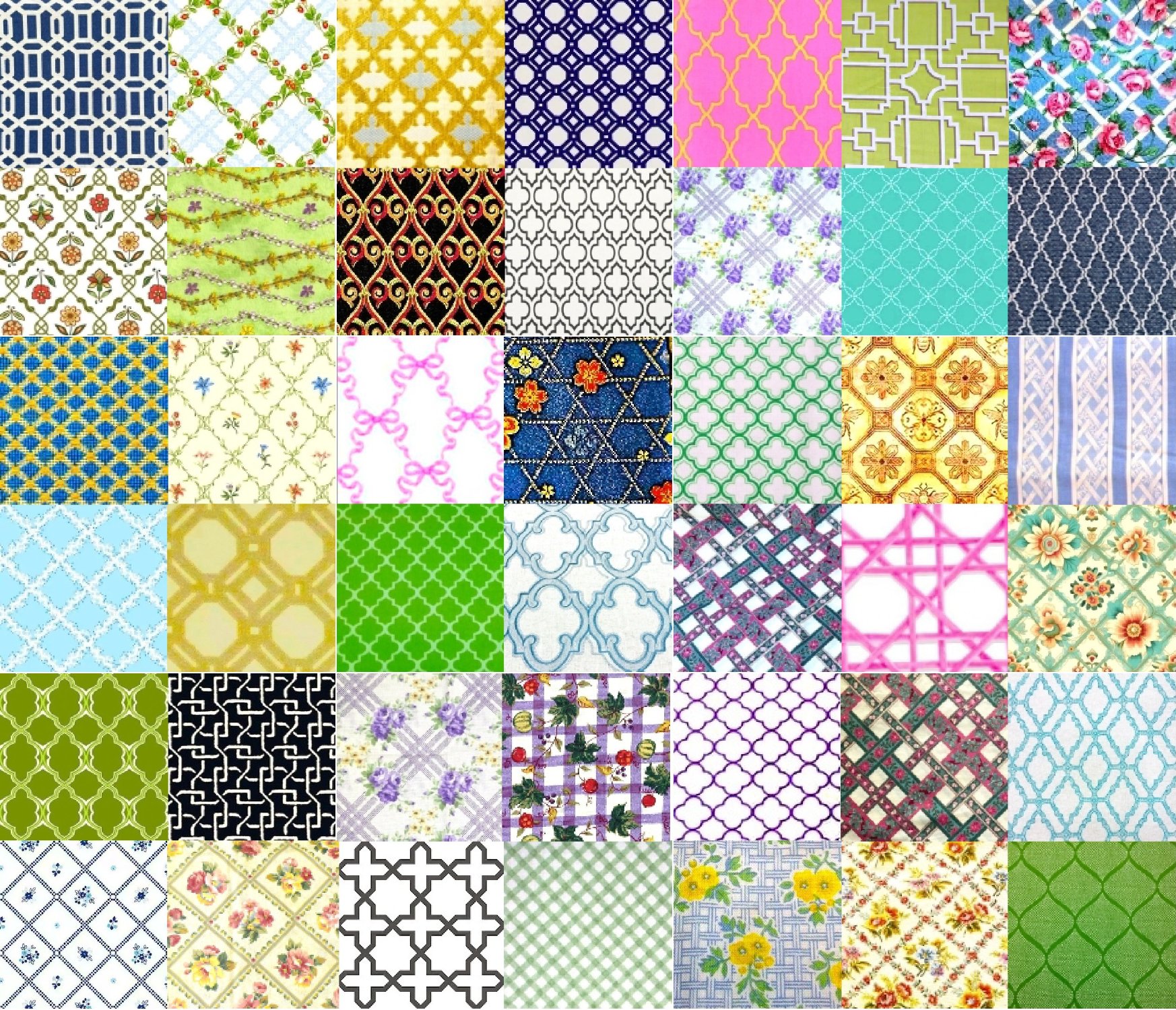 Solve PATCHWORK LATTICE 10 jigsaw puzzle online with 72 pieces