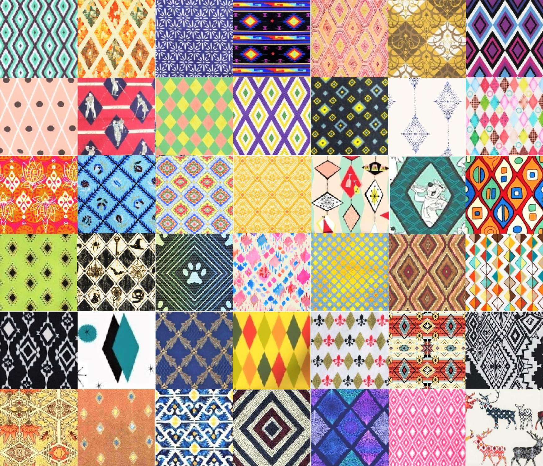 Solve PATCHWORK DIAMONDS 54 jigsaw puzzle online with 255 pieces