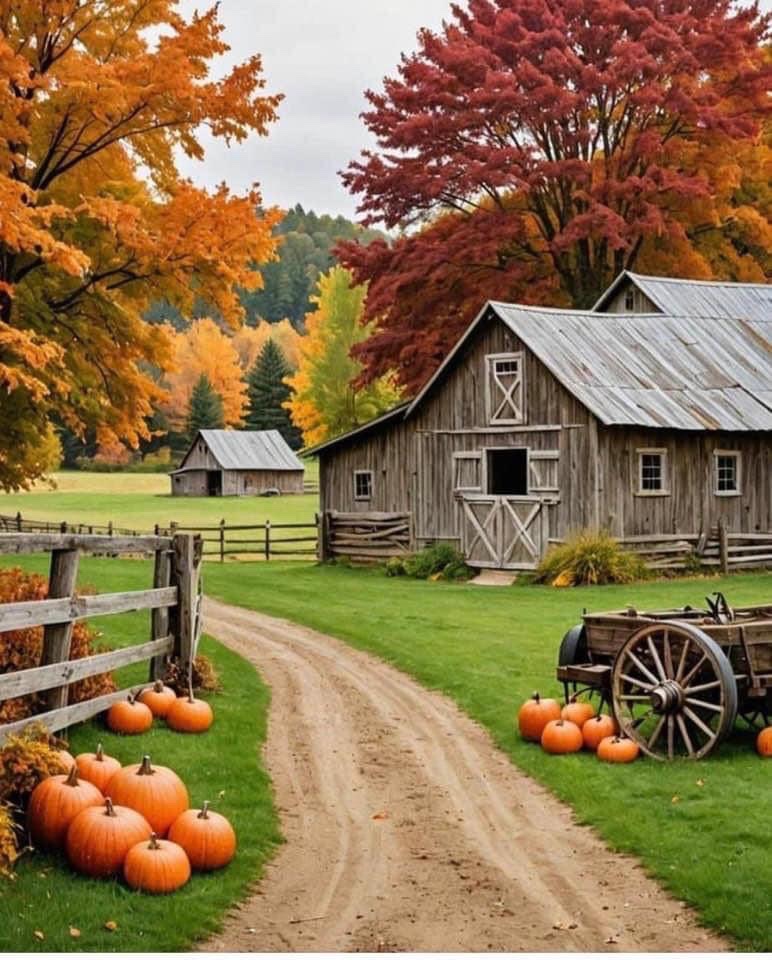 Solve Autumn Country Scene jigsaw puzzle online with 208 pieces