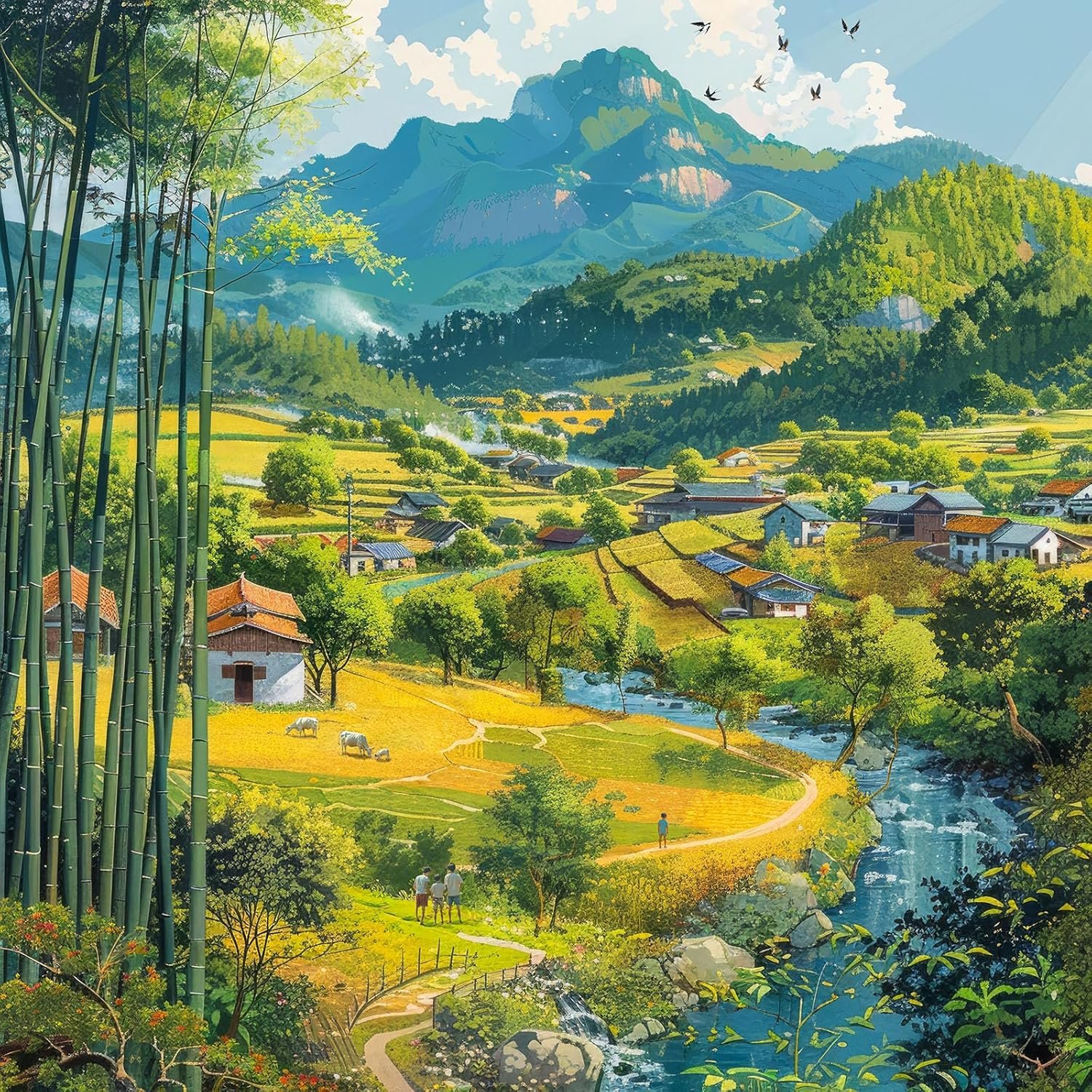 Solve Mountain Countryside jigsaw puzzle online with 289 pieces
