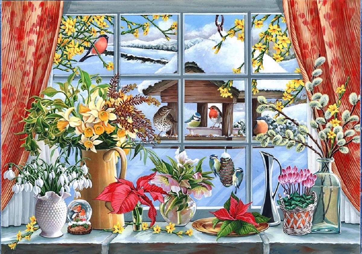Solve Winter Birds jigsaw puzzle online with 165 pieces