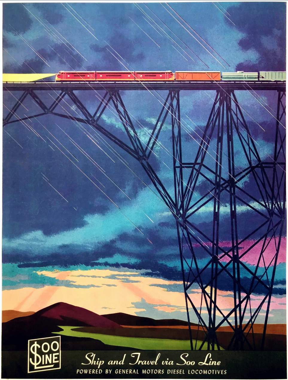 Solve Ship and Travel via Soo Line, ca 1945, by Bern Hill (American ...