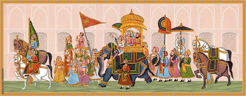 Jigsaw Puzzle | 60 pieces | Mughal Emperor riding elephant | Jigidi
