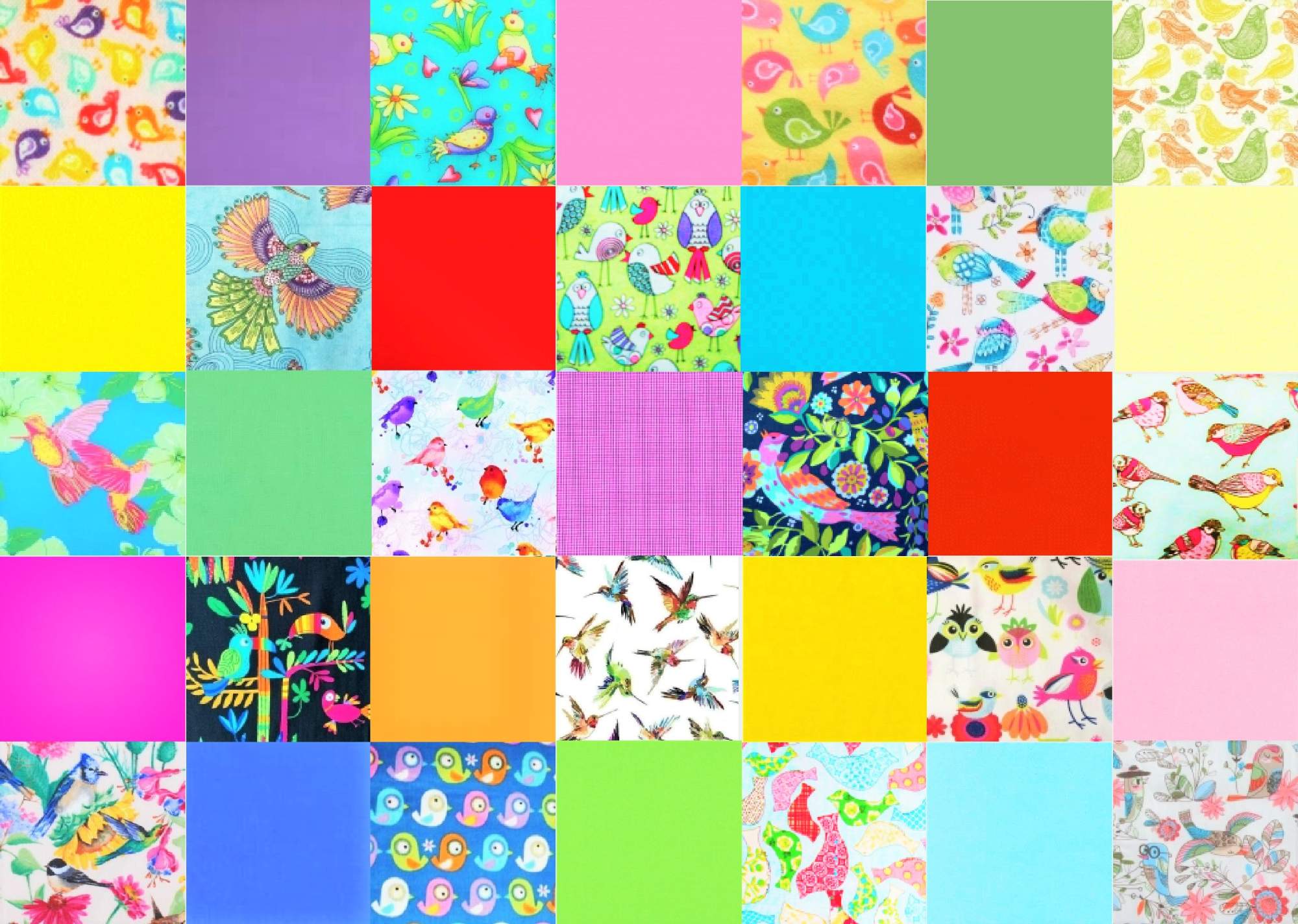 Solve PATCHWORK COLORBLOCK BIRDS jigsaw puzzle online with 266 pieces