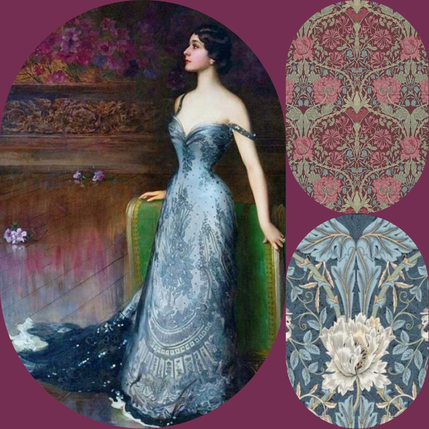 Solve Lina Cavalieri by Vittorio Matteo Corcos with Wm Morris prints ...