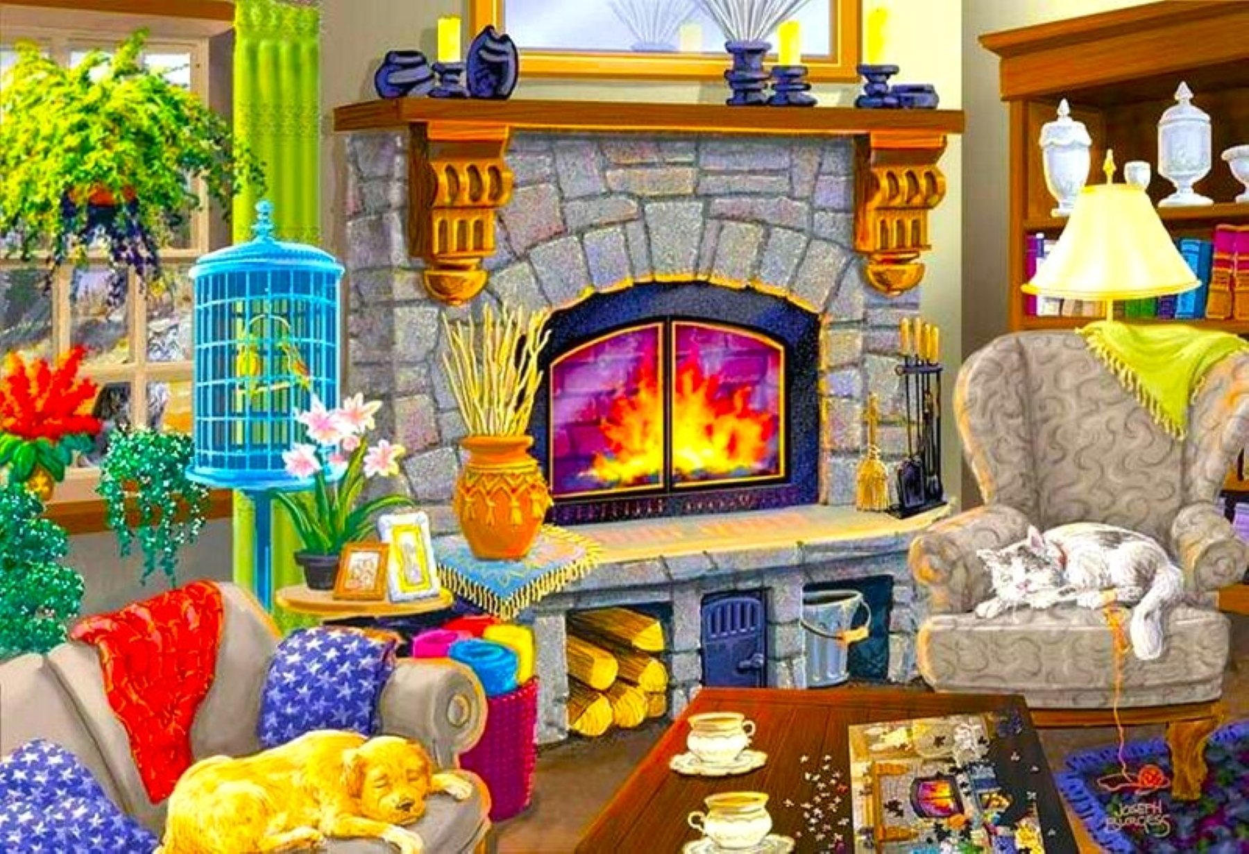 Solve Asleep By the Fire jigsaw puzzle online with 352 pieces
