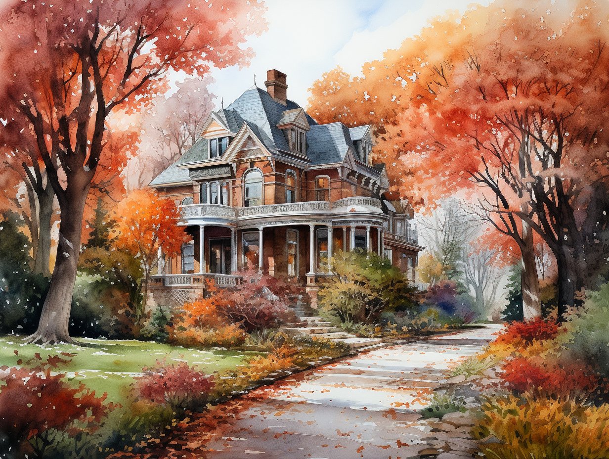 Jigsaw Puzzle | 300 pieces | Victorian Mansion in the Fall | Jigidi