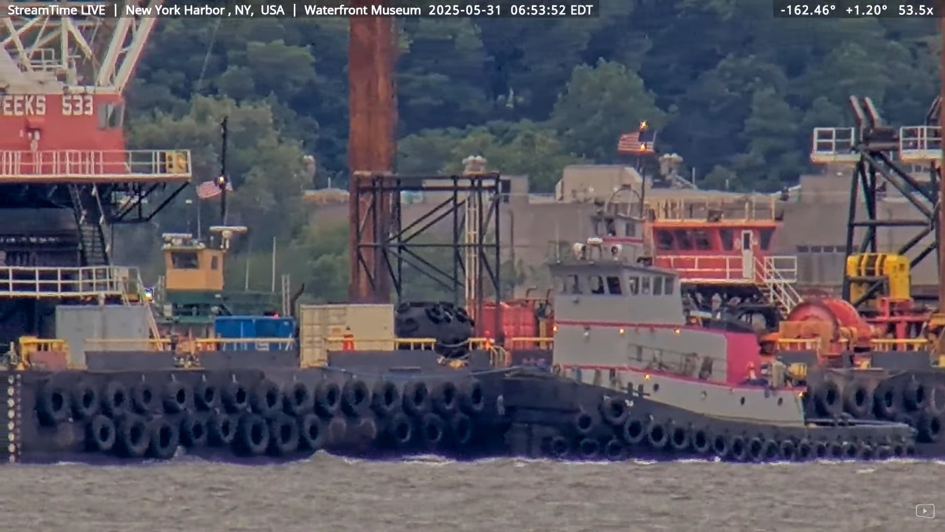 Solve Weeks 533 crane barge with 3 tugs, NYH, 2025-05-31 jigsaw puzzle ...