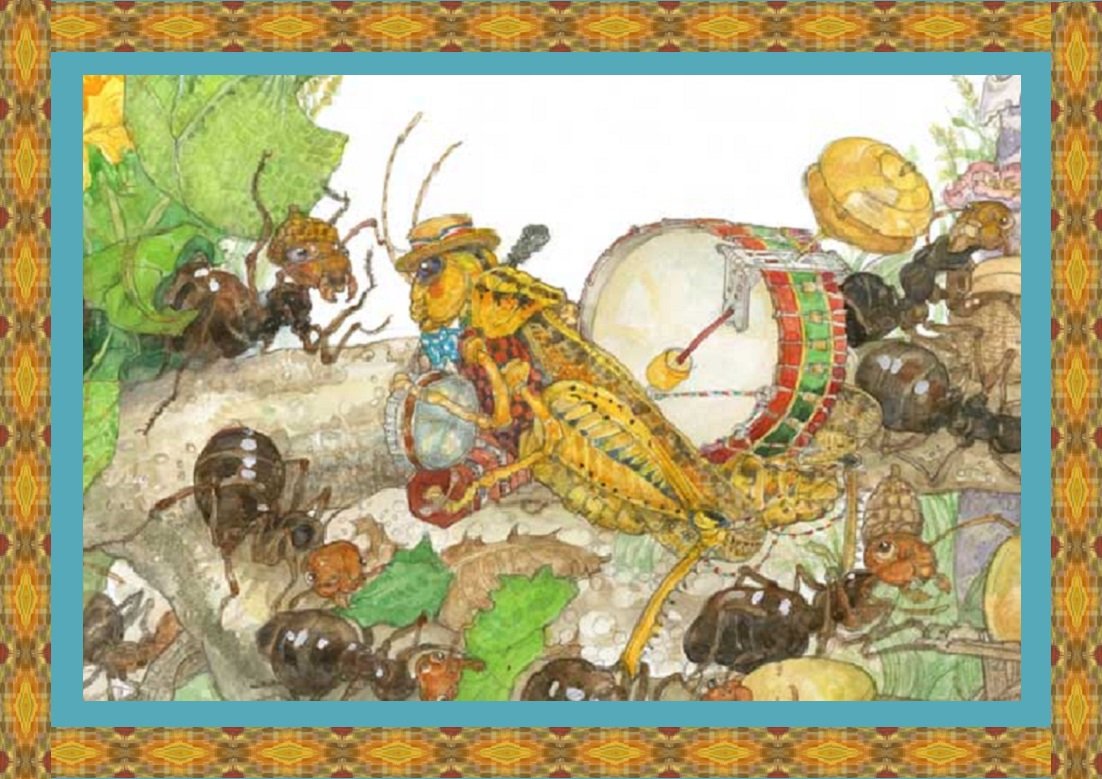 Solve The Ant And The Grasshopper jigsaw puzzle online with 48 pieces