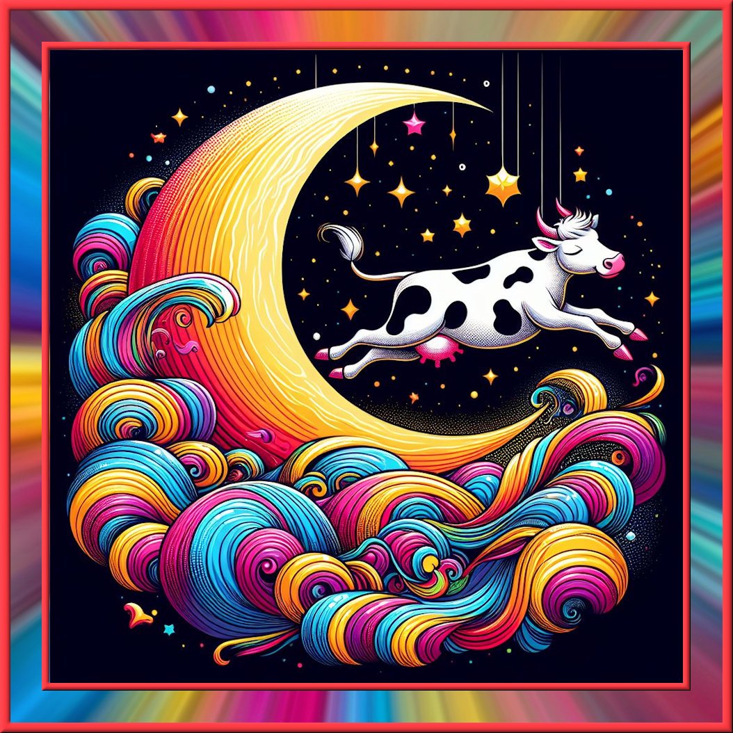 Solve Cow Jumps Over The Moon 06 04 2024 jigsaw puzzle online with 64 ...