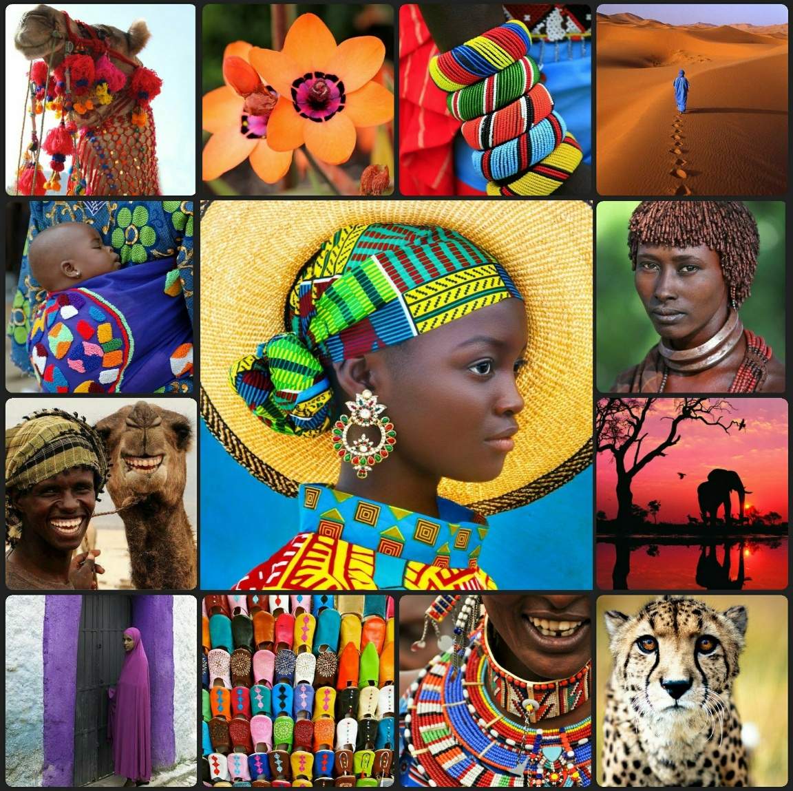 Solve Colours of Africa jigsaw puzzle online with 196 pieces