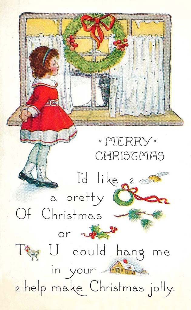 Solve Seasonal - Christmas - Vintage Children's Cryptic Christmas Card 1 (Resize: 15 - 170 ...