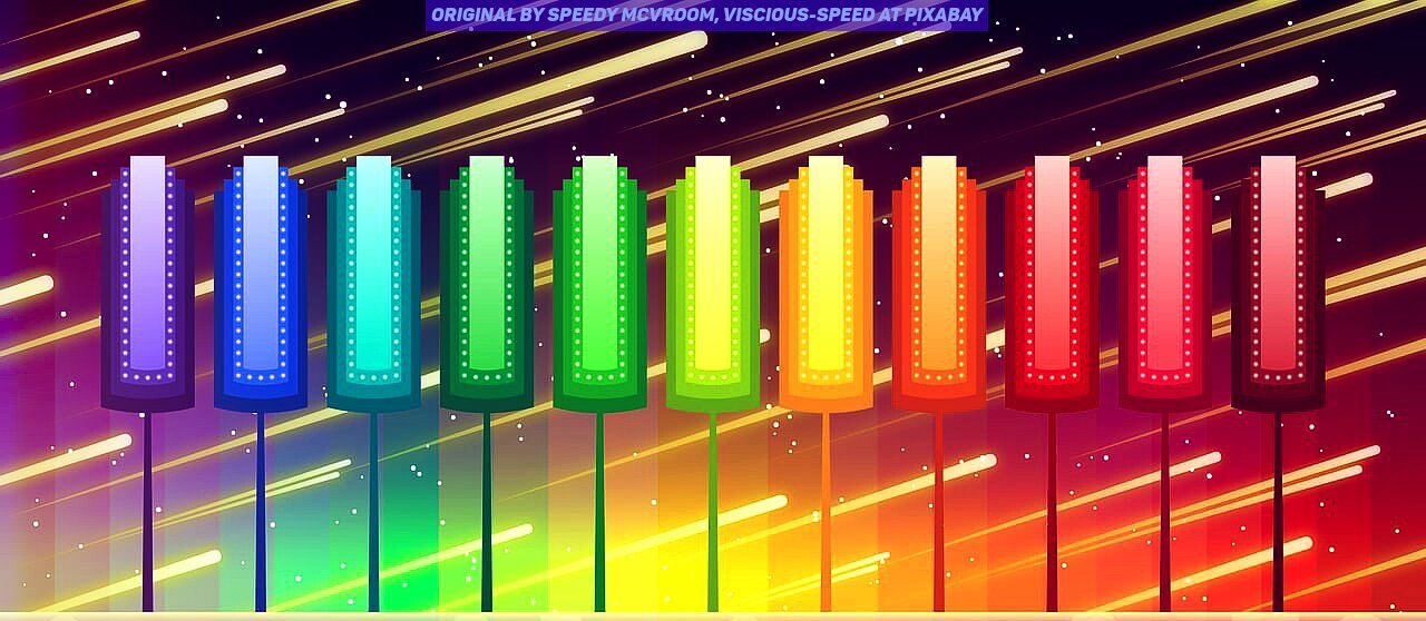 Solve Rainbow keys jigsaw puzzle online with 105 pieces