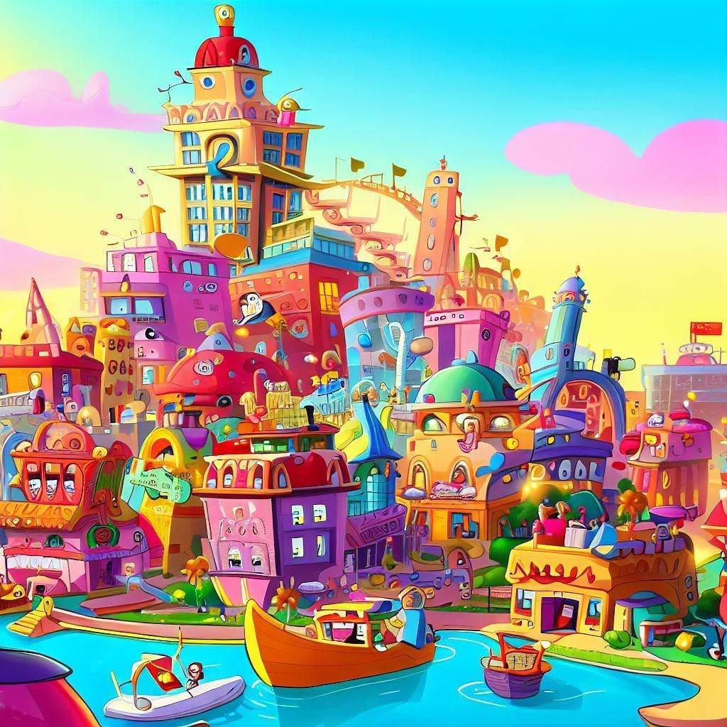 Solve Tiny Toot in Toon Town jigsaw puzzle online with 144 pieces