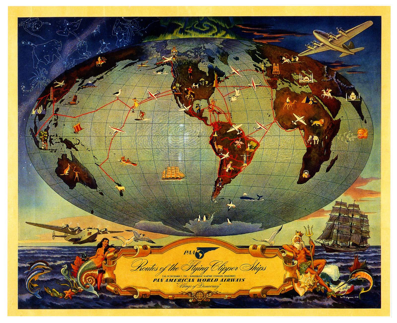 Solve Pan Am Routes of the Flying Clipper Ships jigsaw puzzle online ...